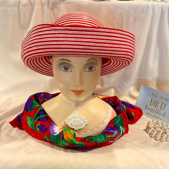 betmar | Accessories | Betmar Red White Versatile Hat Wear Brim Up Or ...